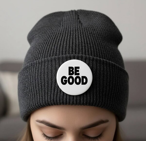 Official Be Good Pin Button