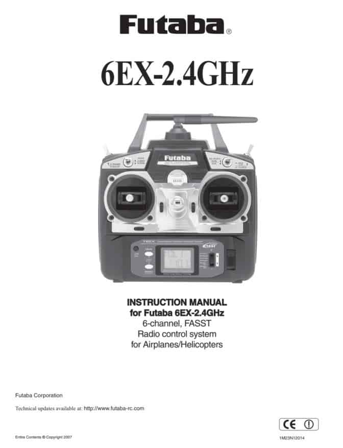 T6EX (2.4 GHz) Transmitter Printed Manual - FutabaUSA