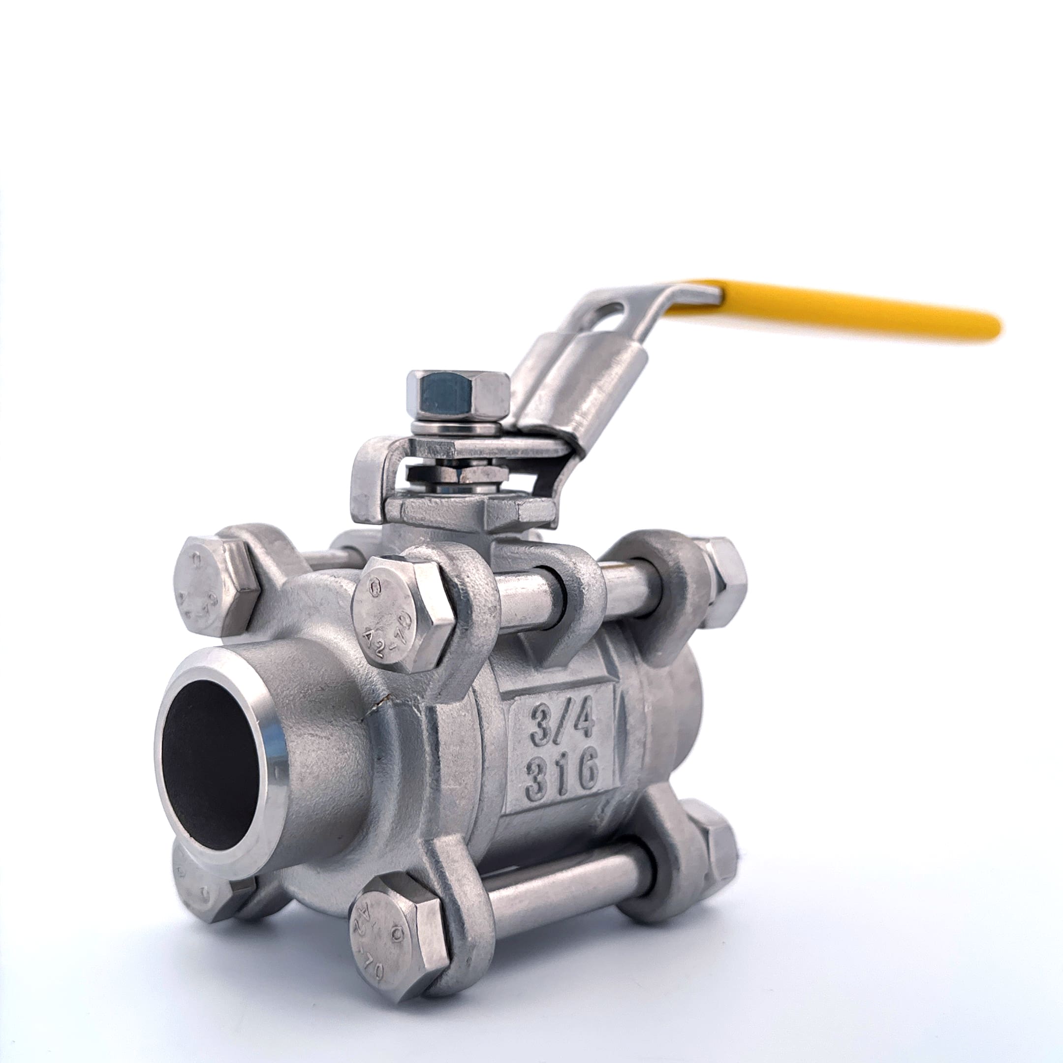 1" 316 Stainless Steel Butt Welded Ball Valve 3 Piece - GWENDE