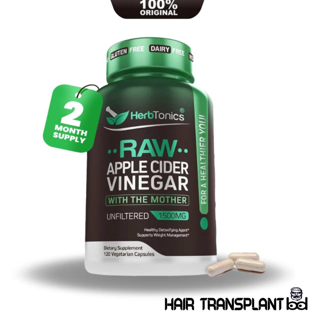Herbtonics Raw Apple Cider Vinegar 1500mg - 120 Veg Tablets - Hair ...