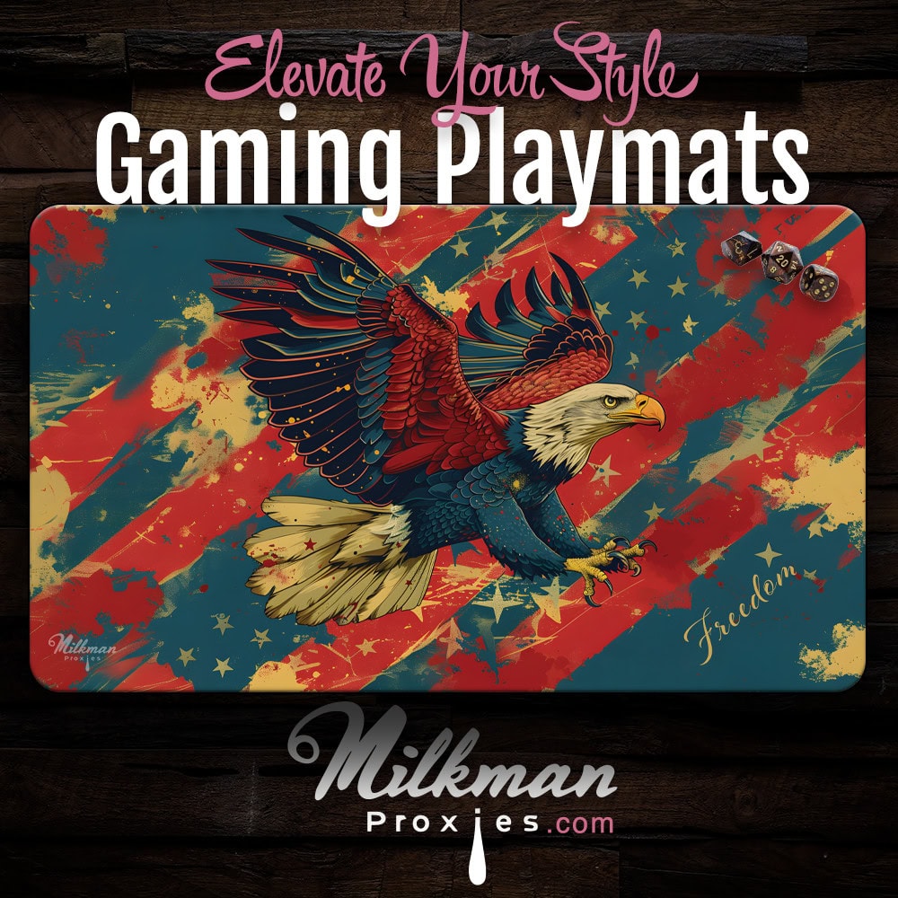 MTG Playmat - USA Flag With Freedom Eagle In Flight