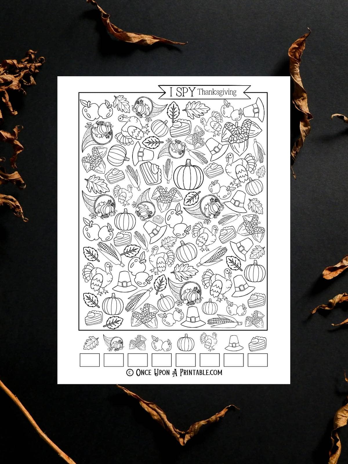 Free Printable Thanksgiving I Spy - Once Upon a Printable