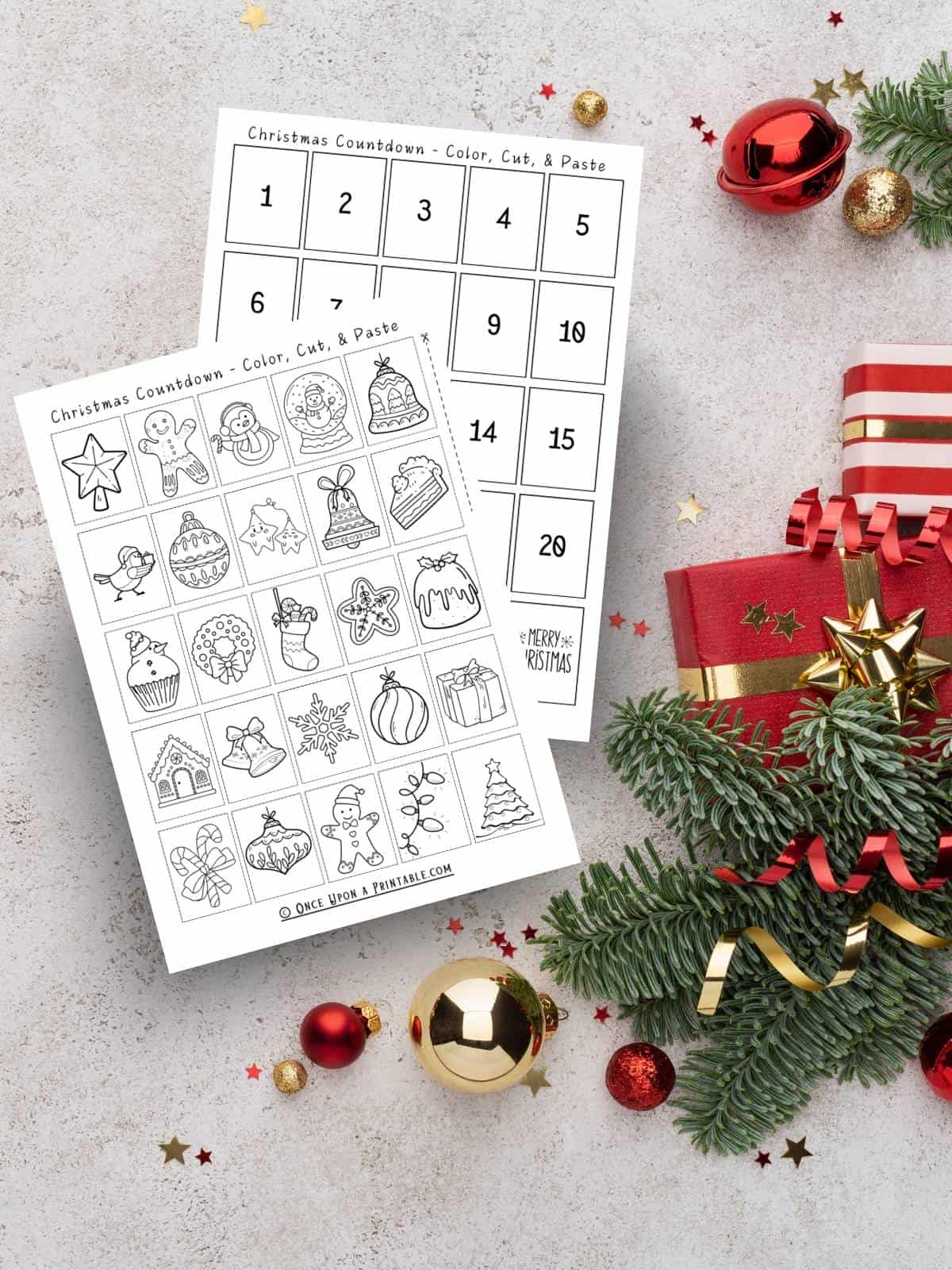 Christmas Countdown Calendars Free Printable - Once Upon A Printable