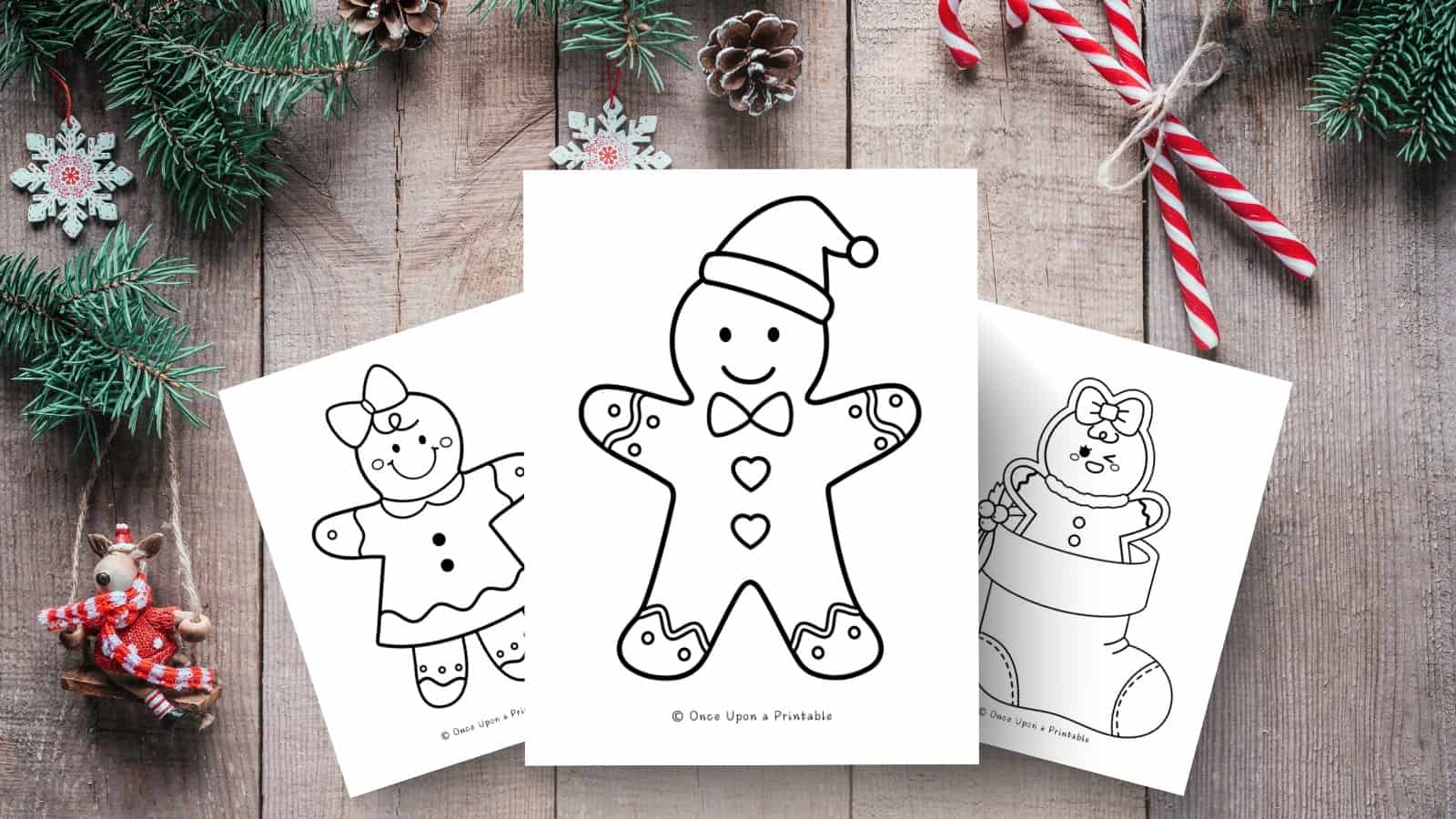 Gingerbread Man Template and Coloring Pages Free Printable - Once Upon ...