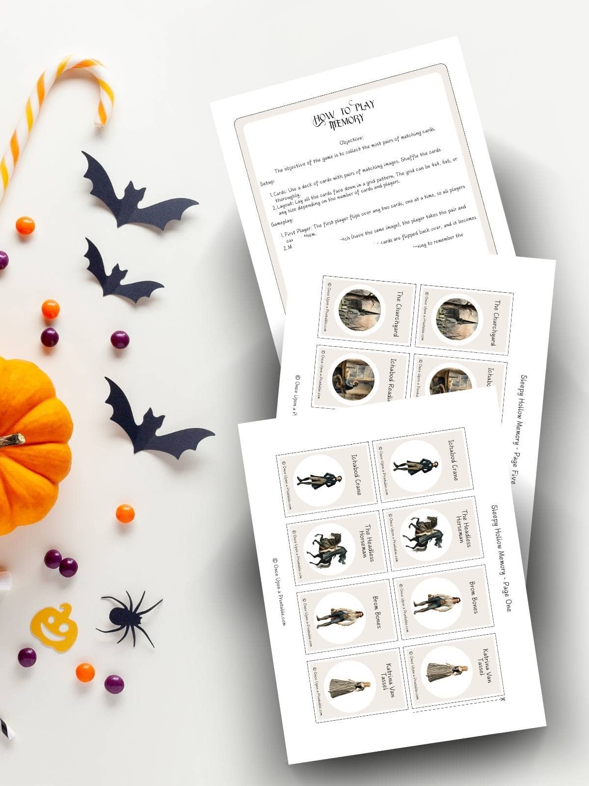 Sleepy Hollow Memory Game Free Printable - Once Upon a Printable