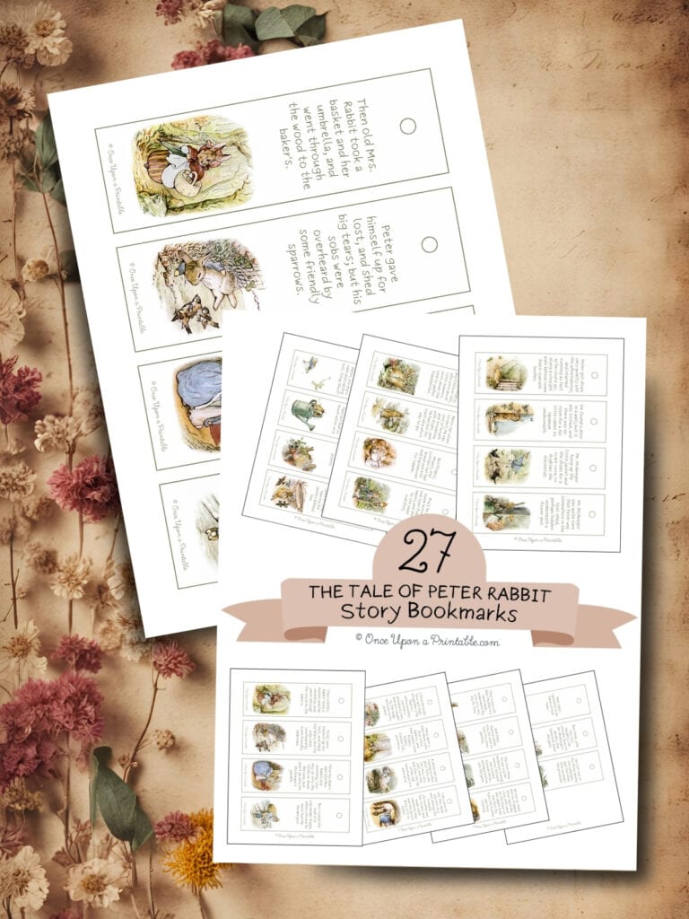 Vintage Peter Rabbit Story Bookmarks Free to Print! - Once Upon A Printable