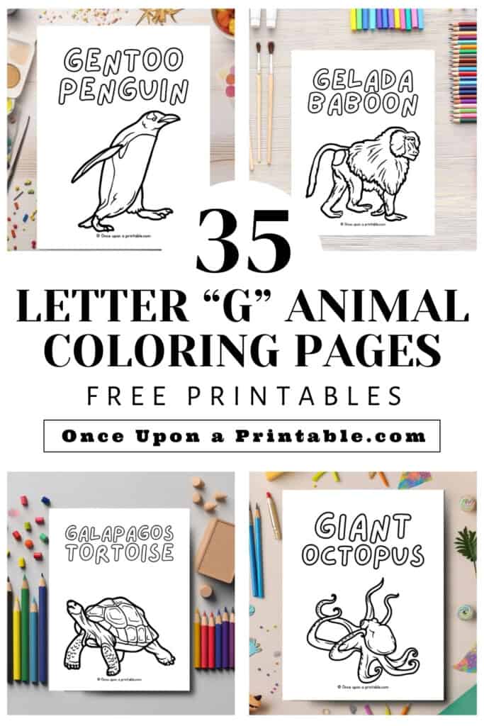 Letter "G" Animal Coloring Pages (Free Printables) - Once Upon a Printable