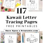 Kawaii ABC Letter Tracing Worksheets Free Printable - Once Upon a Printable