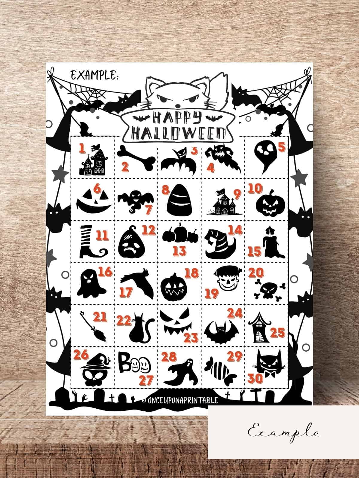 Halloween Countdown Calendar Free Printables - Once Upon a Printable