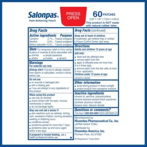 Salonpas Pain Relieving Patch For Back Neck Shoulder Knee Pain And ...