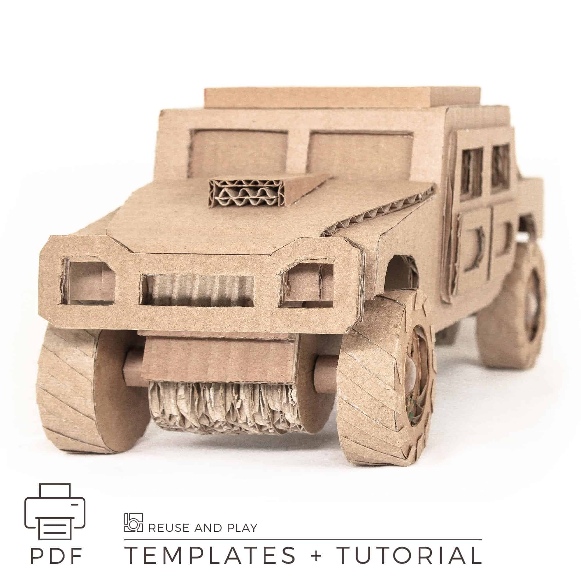 Humvee Truck Toy Car Model Template | Reuse and Play