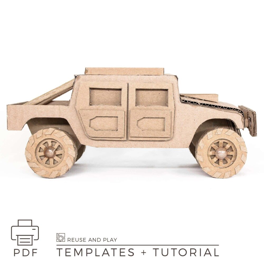 Humvee Truck Toy Car Model Template | Reuse and Play