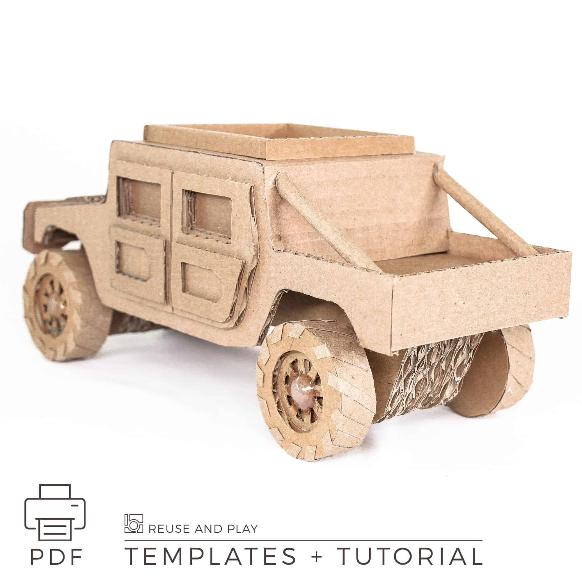 Humvee Truck Toy Car Model Template | Reuse and Play