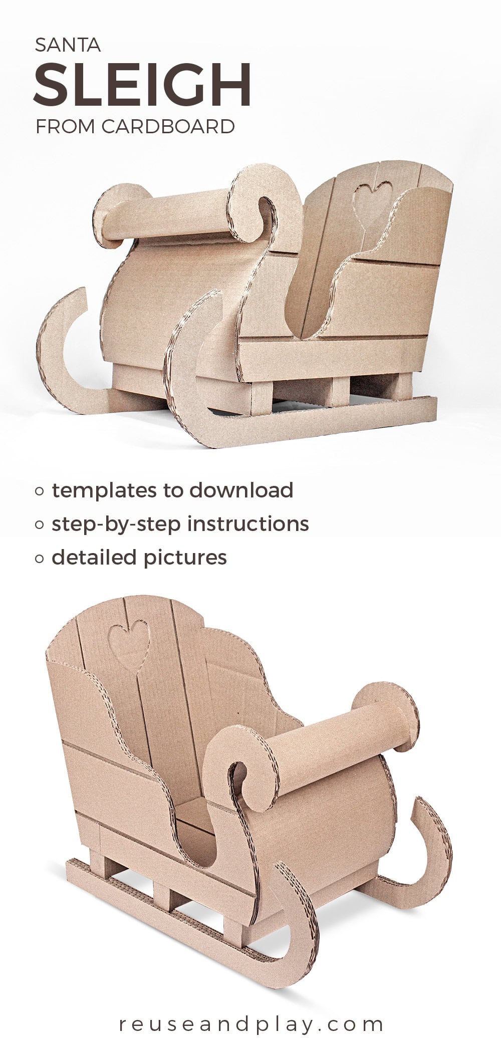 Cardboard Santa Sleigh – Printable Template