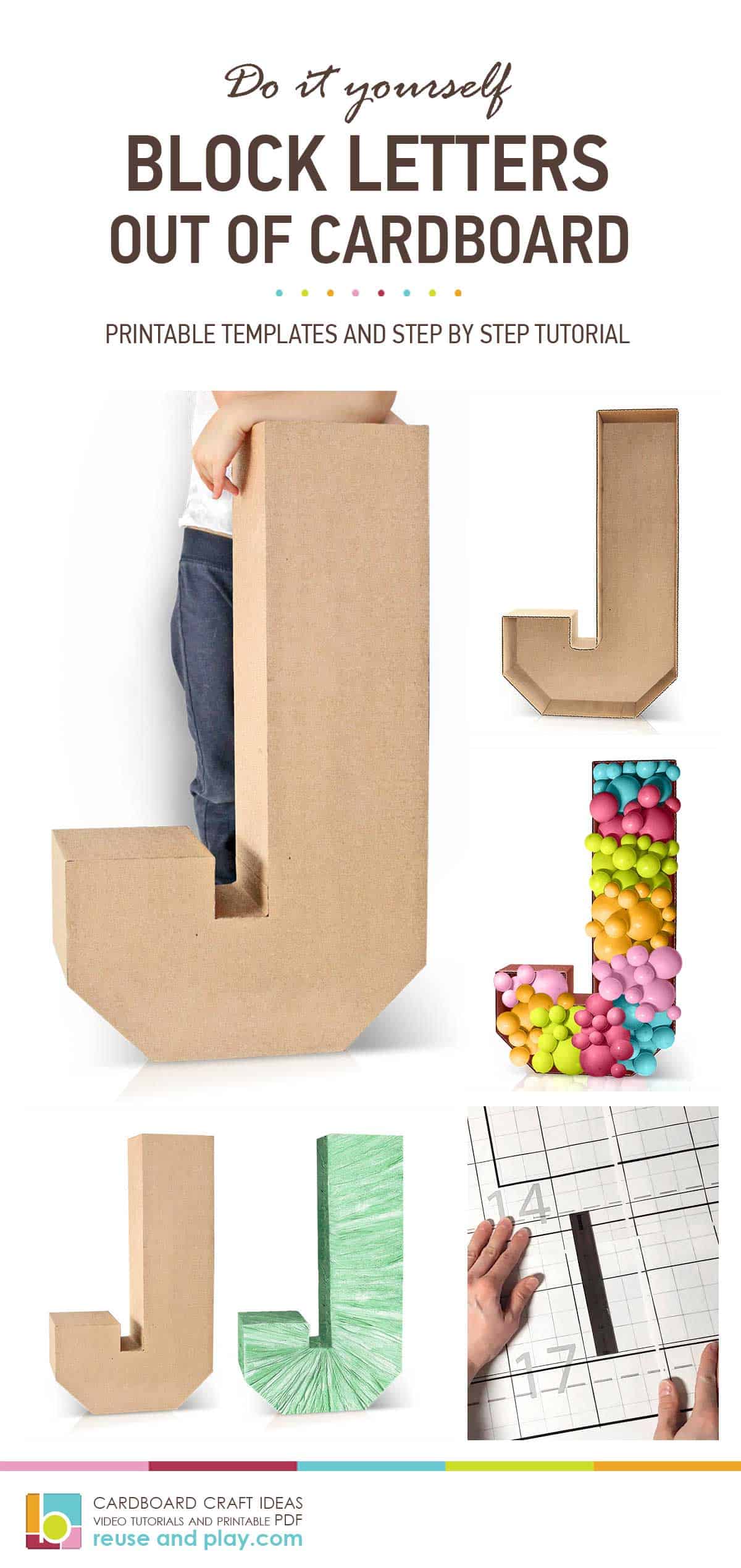 Giant Block Letters. Printable 3D Templates | Reuse and Play