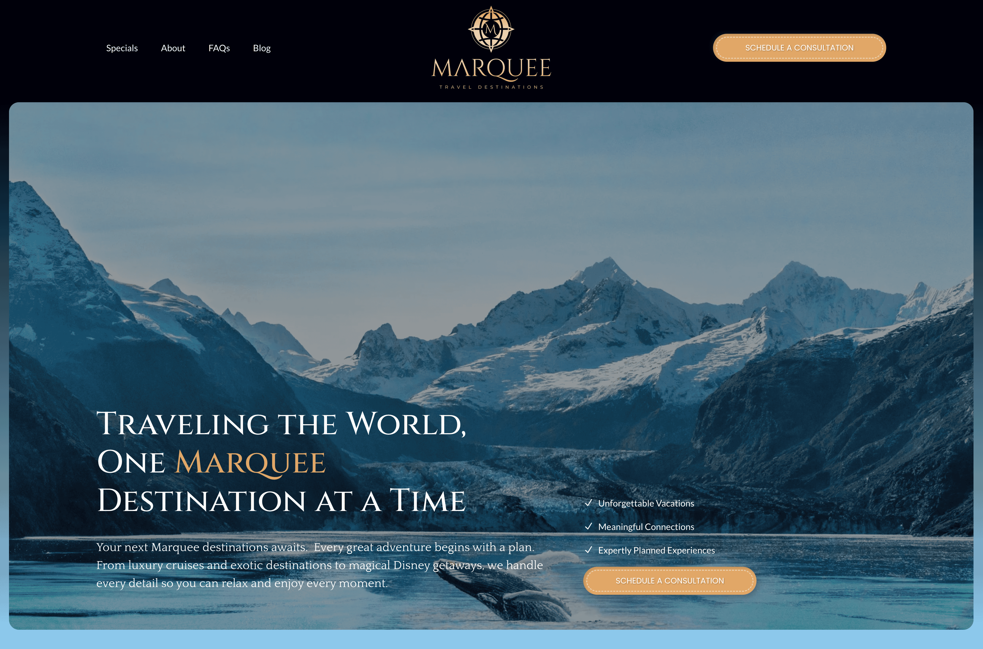 Custom Travel Agency Website Design | Suitcase Designs
