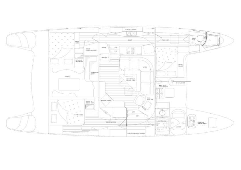 Antares 44 Catamaran Specifications | Bluewater Liveaboard Yacht