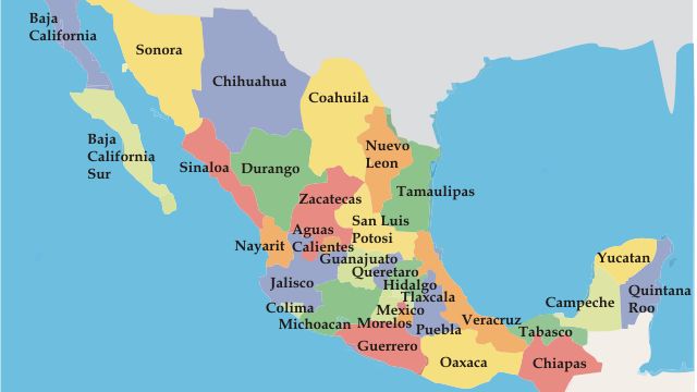 Mapa de México Con Nombres Y Su División Política | El Rincón de Edy
