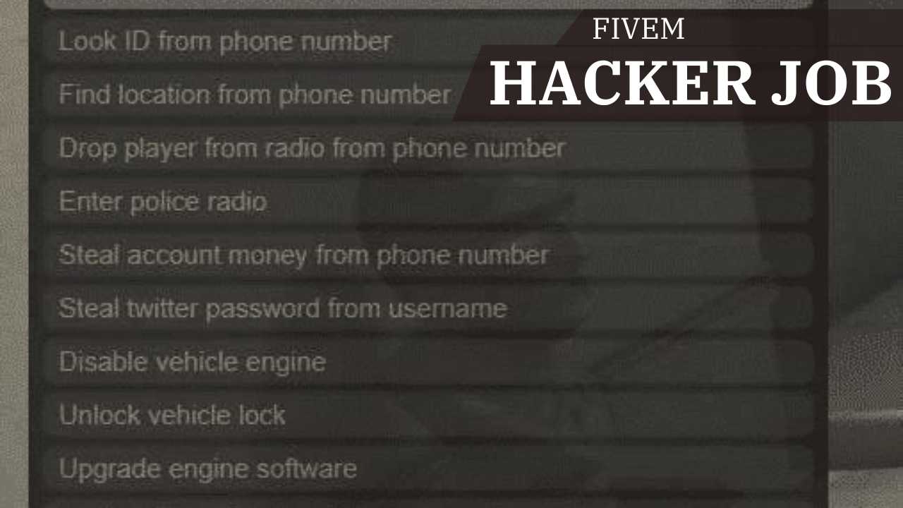 fivem hacker job - FiveM Store