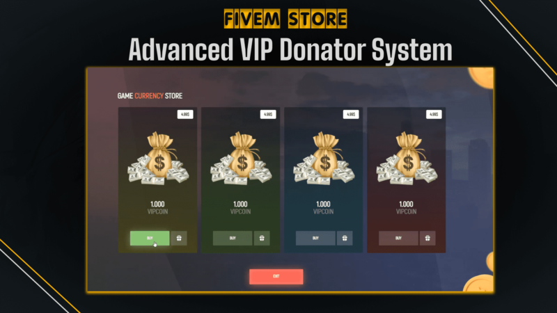 Fivem VIP Donator Coins System V2 - FiveM Store