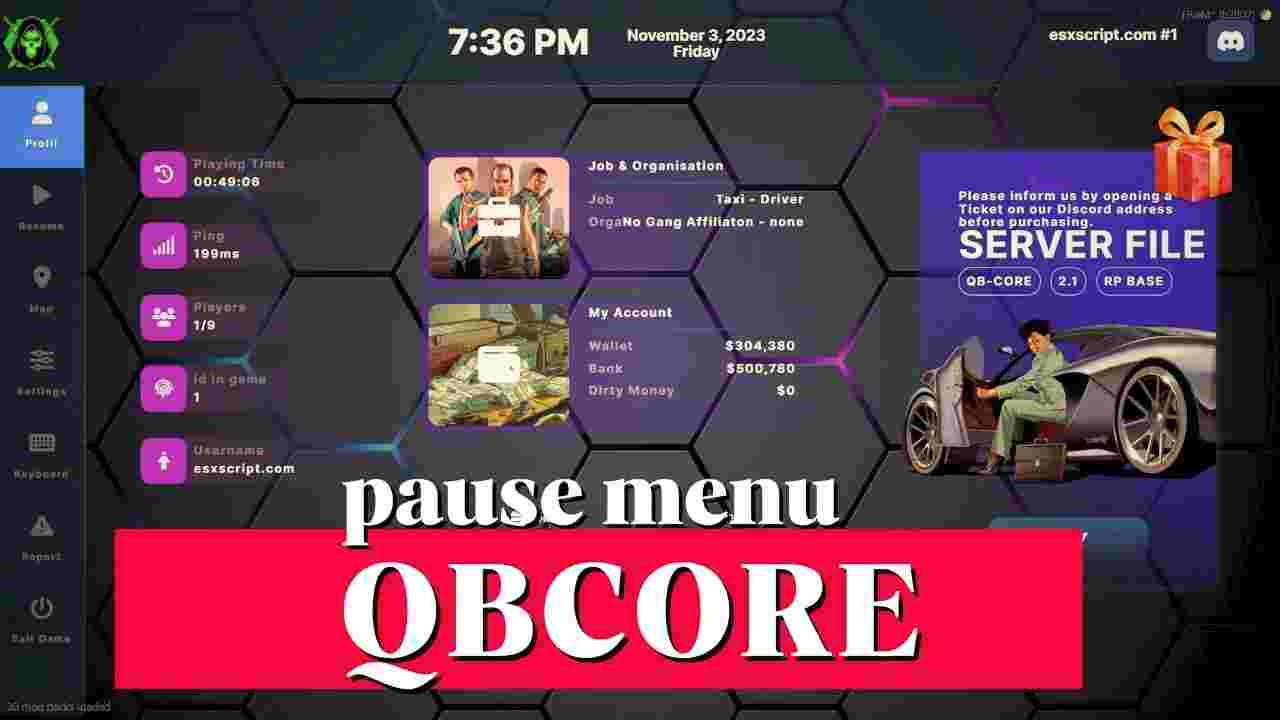 pause menu qbcore - FiveM Store