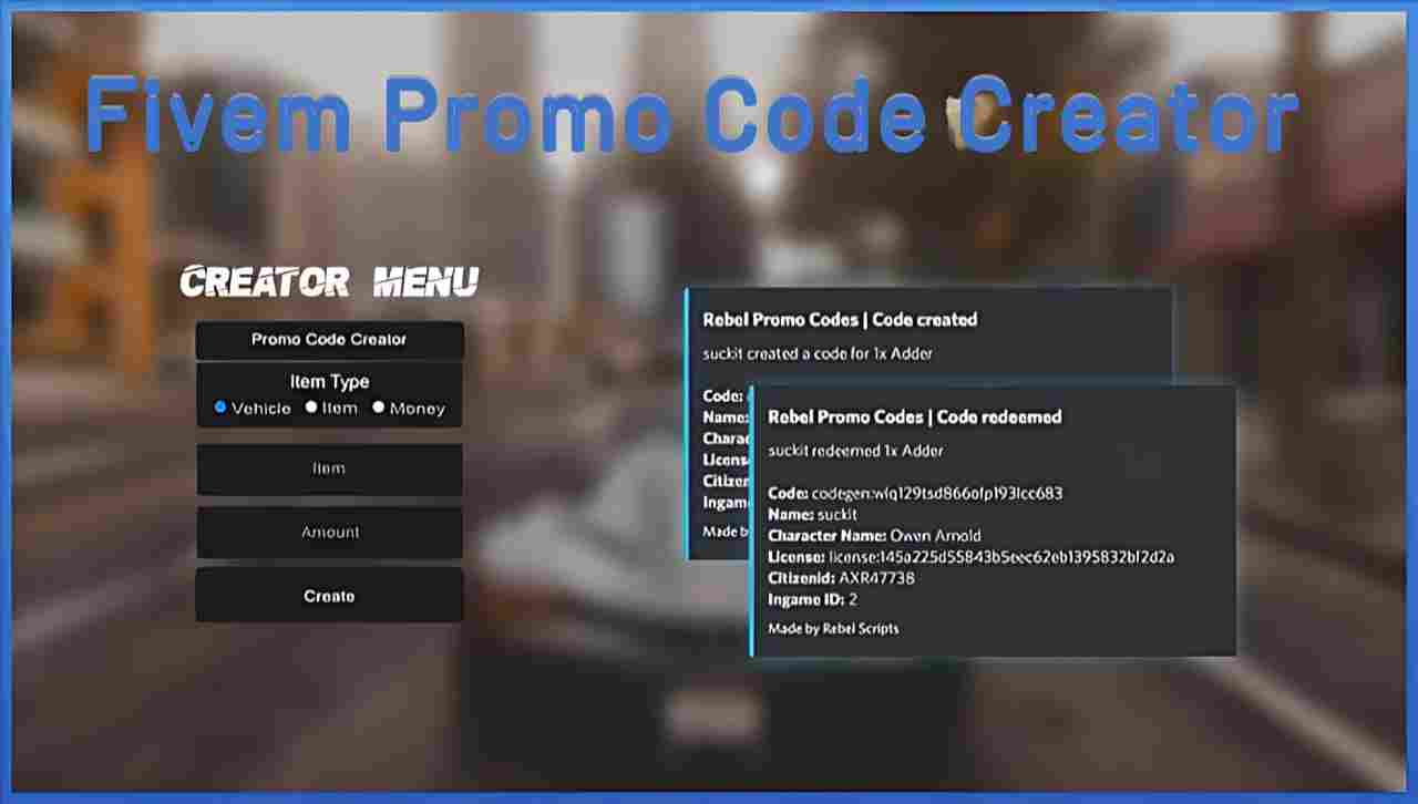 Fivem Promo Code Creator - FiveM Store