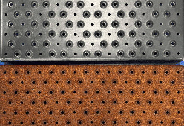 Bespoke Perforated Corten Sheet & Woven Wire at Graepels