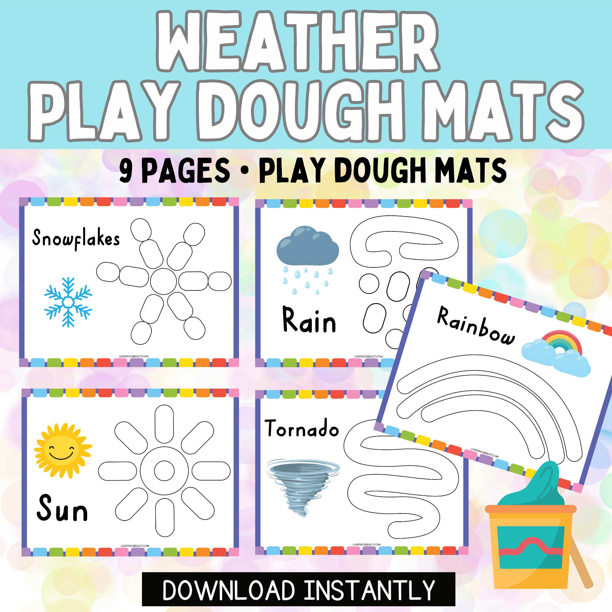 Weather Playdough Mats - Love Peace Motherhood