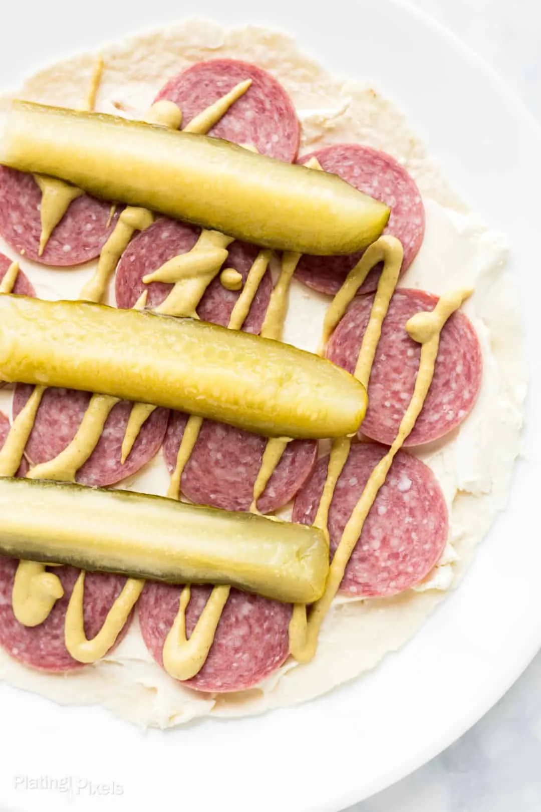 Salami and Cream Cheese Pinwheels - Plating Pixels