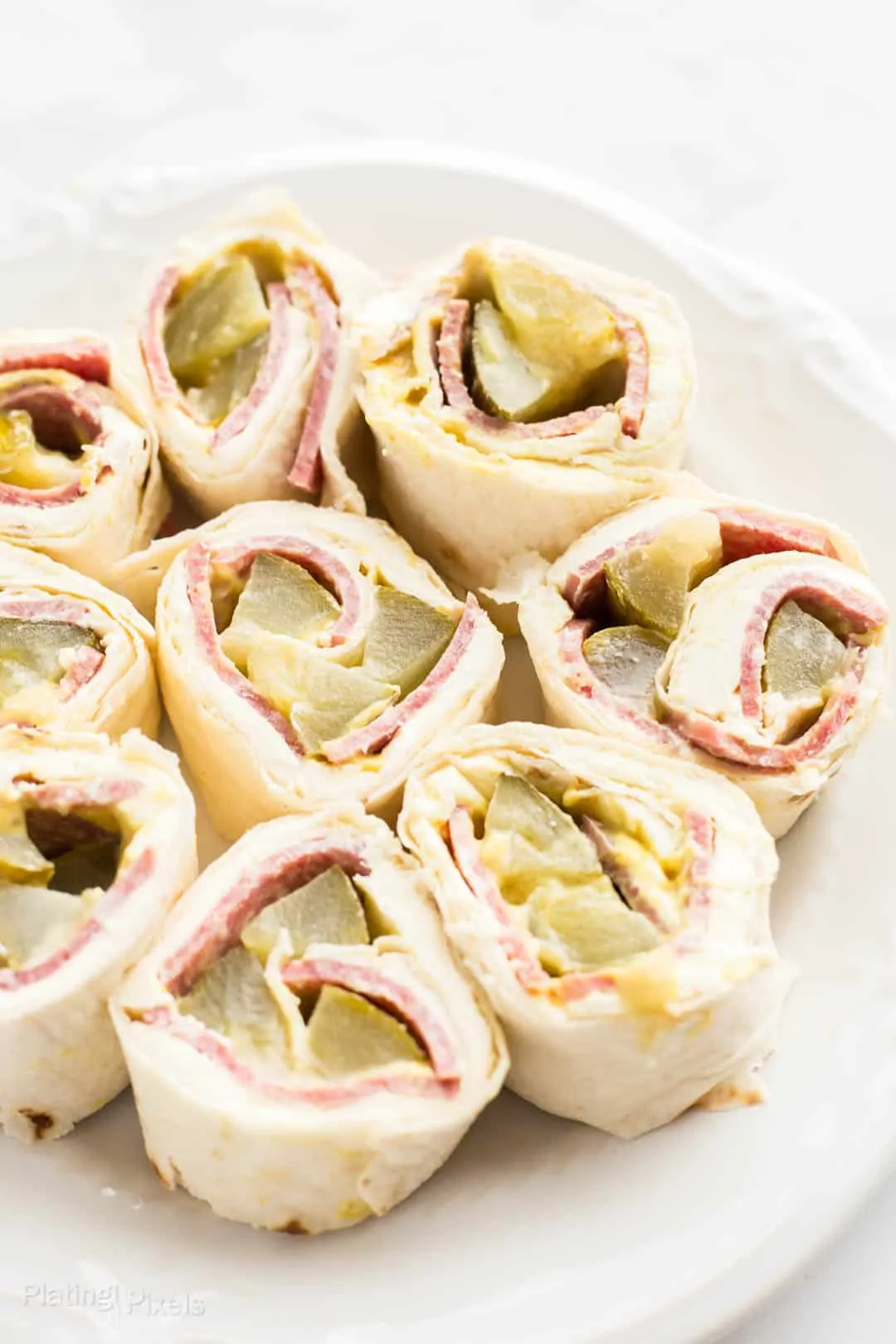 Salami and Cream Cheese Pinwheels - Plating Pixels