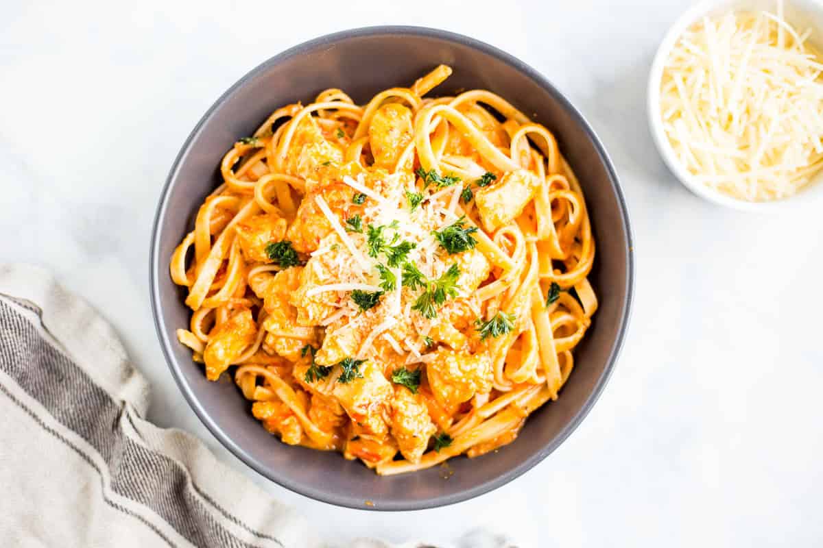 Rosé Pasta with Chicken - Plating Pixels