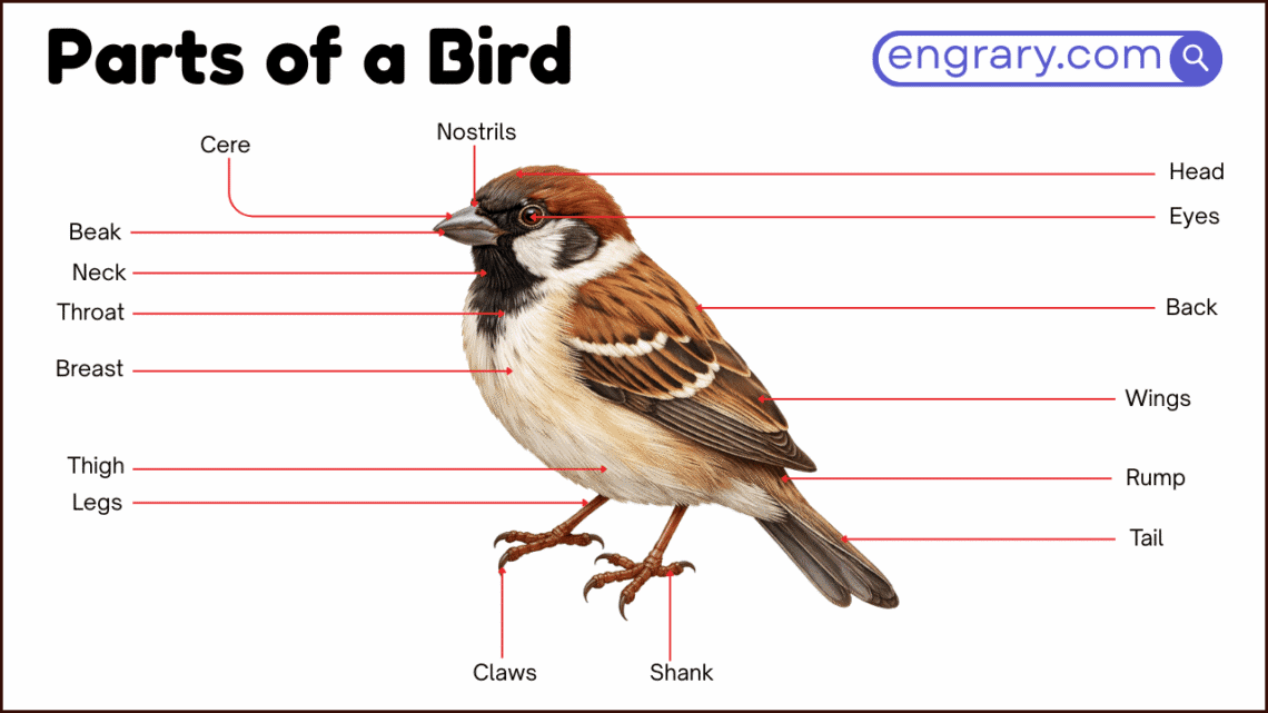 80+ Parts of a Bird Names With Functions and Labeled Diagram • Engrary