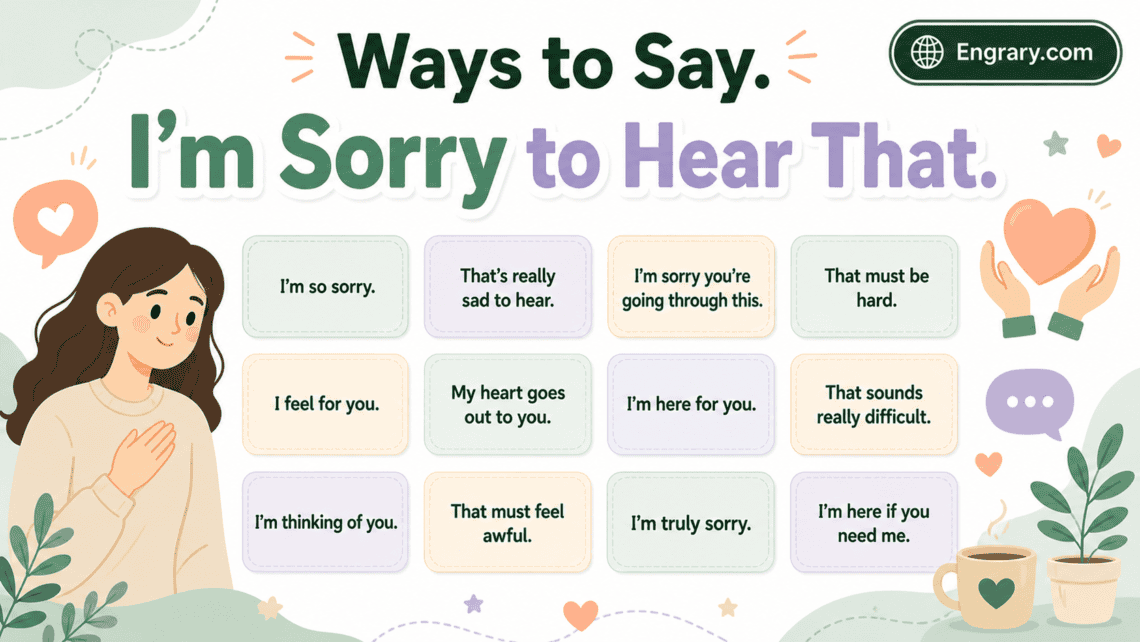100 Thoughtful Ways to Say “I’m Sorry to Hear That” in English • Engrary