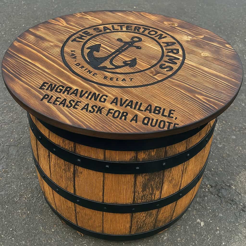 Oak Whiskey Barrel Coffee Table - THE PORTER - Robert Rose Carpentry