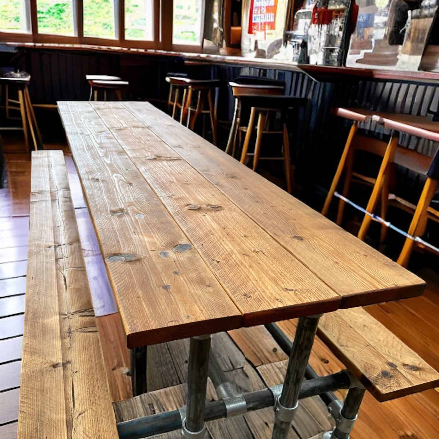Industrial Pub Table And Integrated Benches | THE HAYES - Robert Rose ...