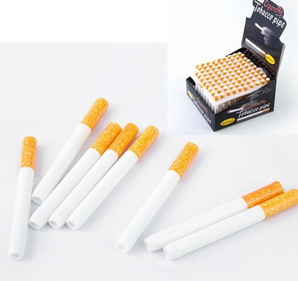 Cigarette Bat Pipe, One hitter, Ceramic 80mm 100pcs display - SmokeVape.ca