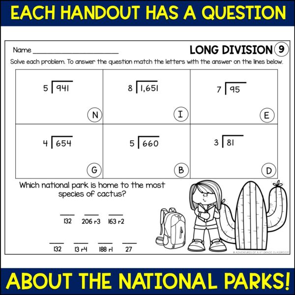 Long Division | Review Puzzles - Adventures of a 4th Grade Classroom