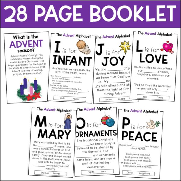 Advent Alphabet & Booklet | Primary Grades - Adventures of a 4th Grade ...