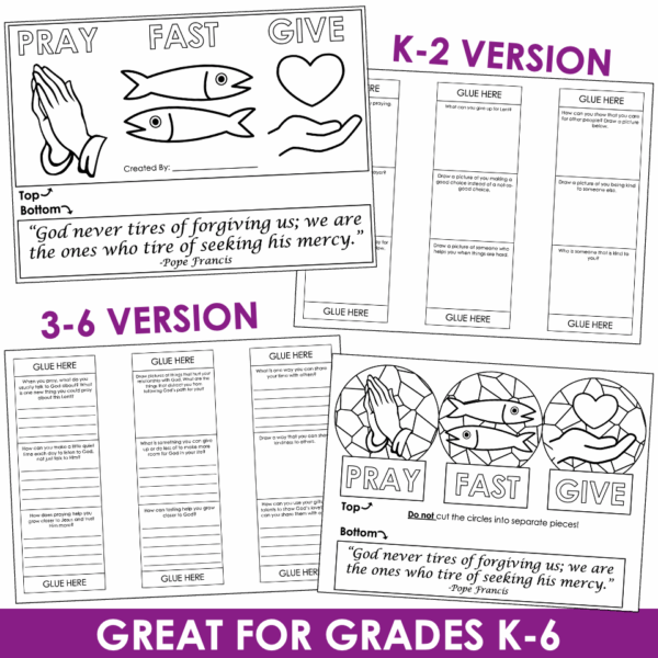 Lent & Ash Wednesday Coloring Craft Catholic Writing Reflection ...