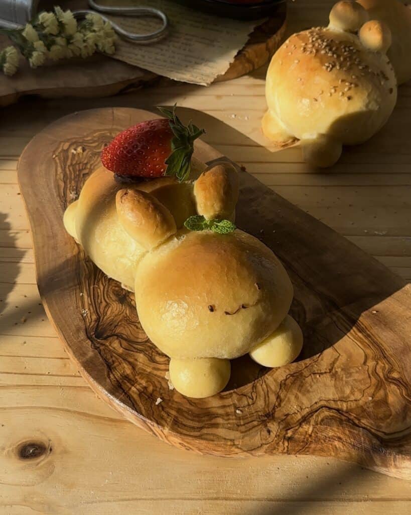easter bunny shaped bread