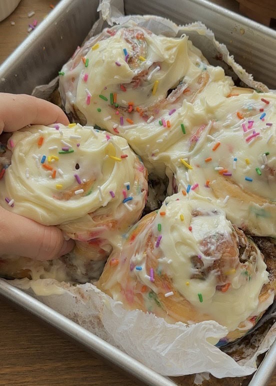 Funfetti Birthday Cake Cinnamon Rolls (sprinkles) — ARCHER'S FOOD