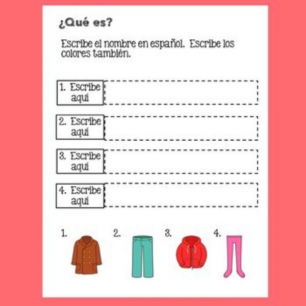 Spanish Clothing Interactive Notebook and Google Drive Activities La ropa
