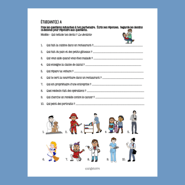 Les professions French Professions Activities Bundle - Best PowerPoints ...