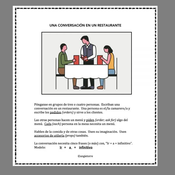 Spanish Restaurant and Food La comida Vocabulary Group Project - Best ...