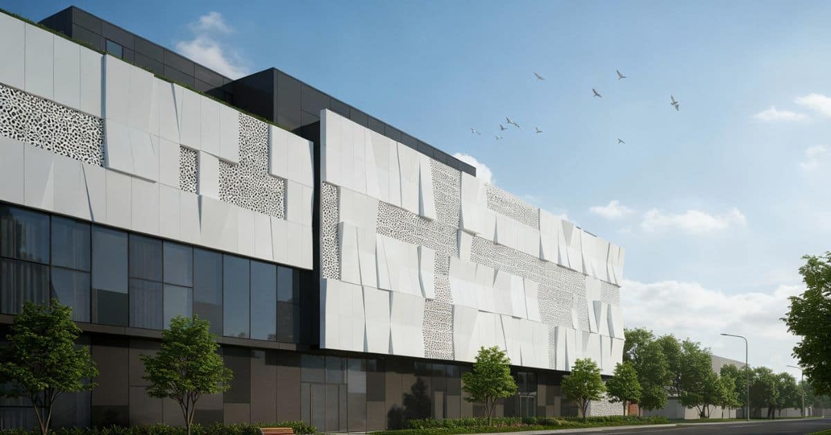 Modern ACP cladding façade with parametric design for contemporary ...