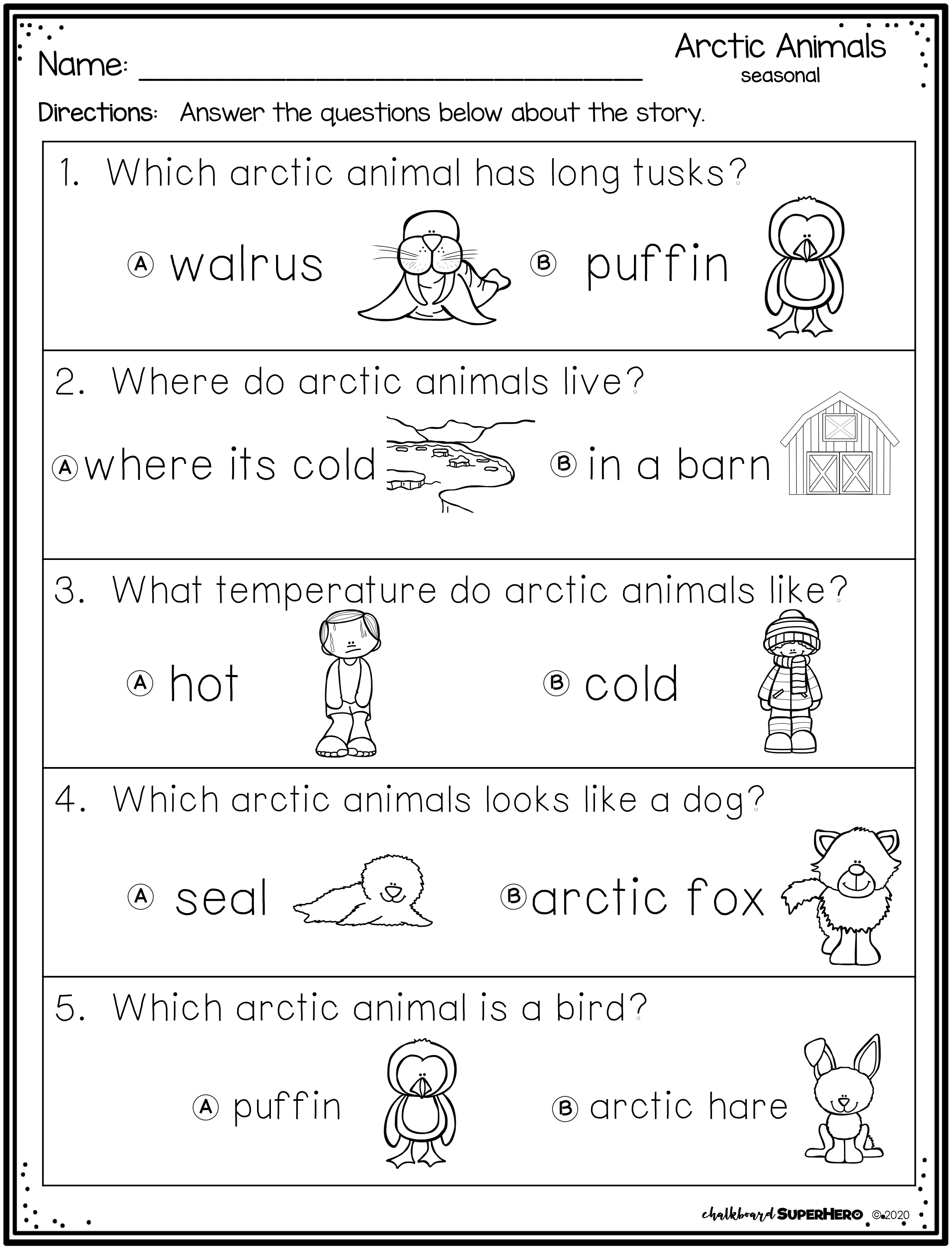 Adapted Book Unit: Arctic Animals (Print and Digital) - Chalkboard ...