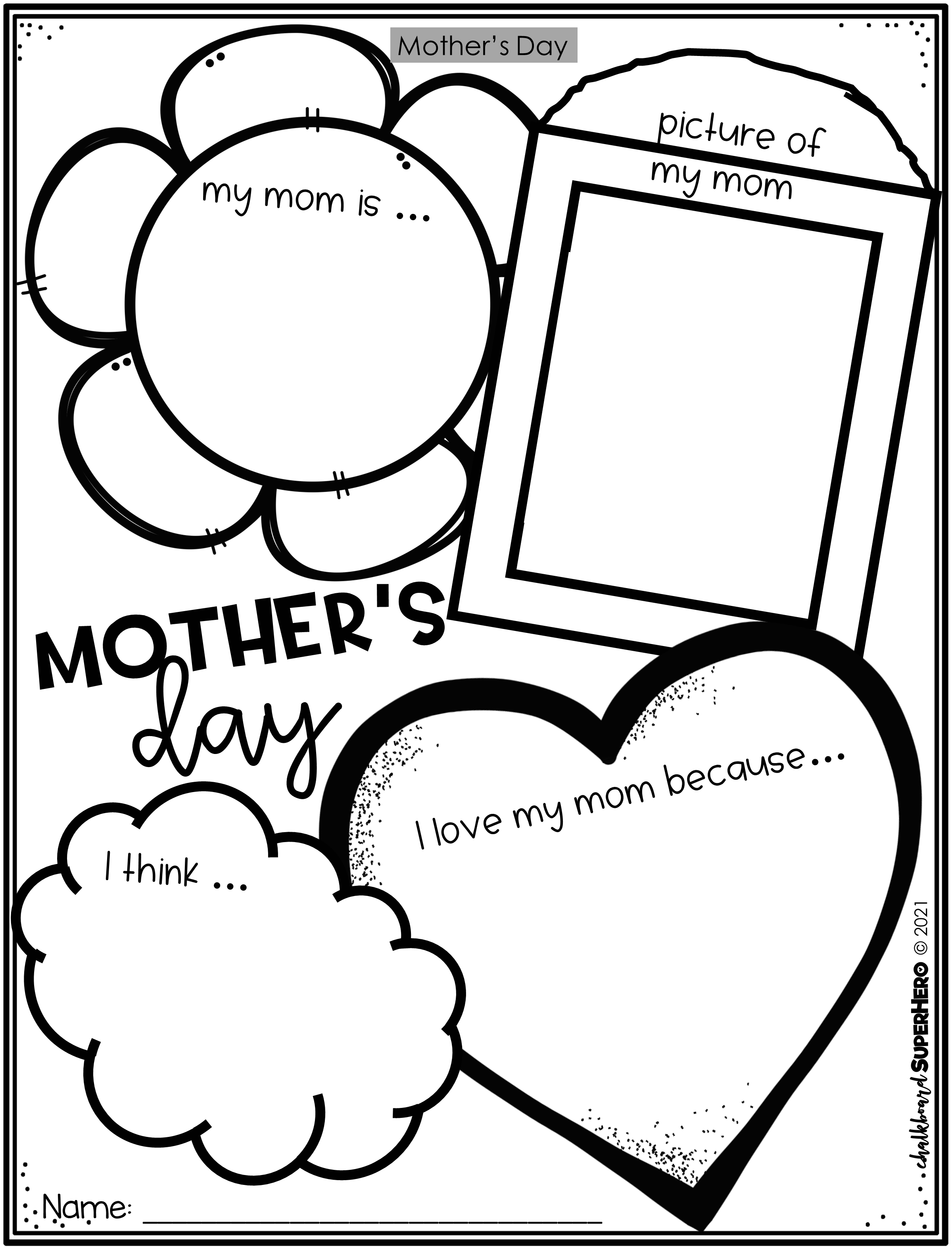 Adapted Book Unit:Mother's Day {digital and printable} - Chalkboard ...