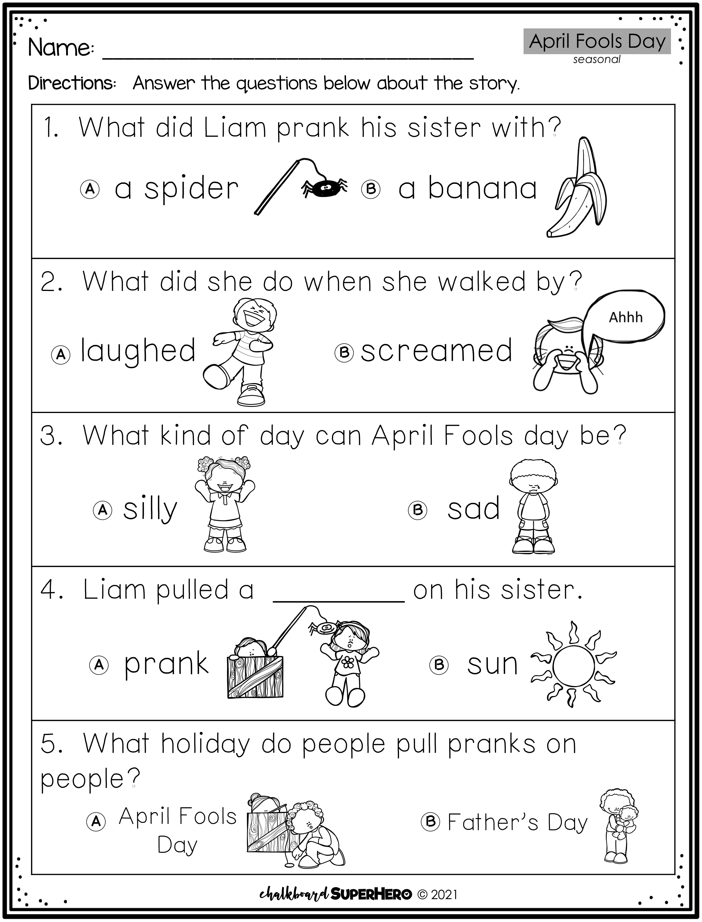 Adapted Book Unit: April Fool's Day (Printable and Digital ...