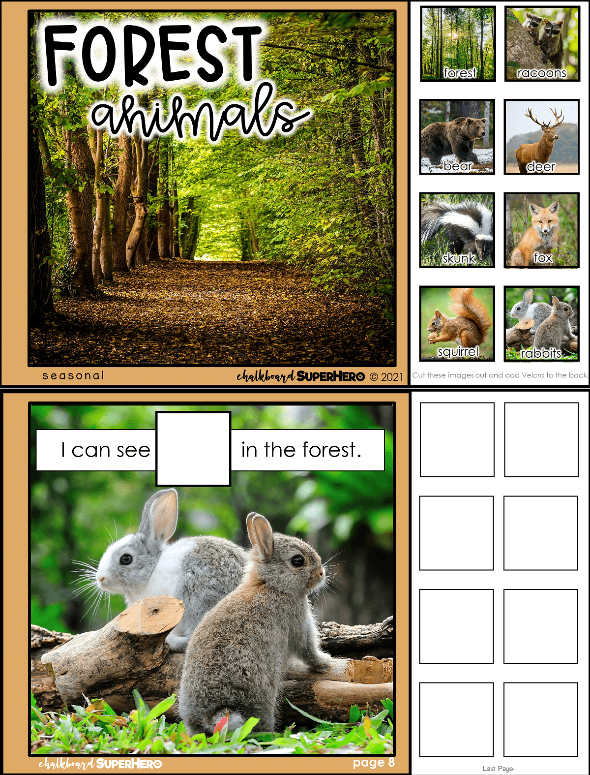 Adapted Book Unit: Forest Animals (Printable and Digital) - Chalkboard ...
