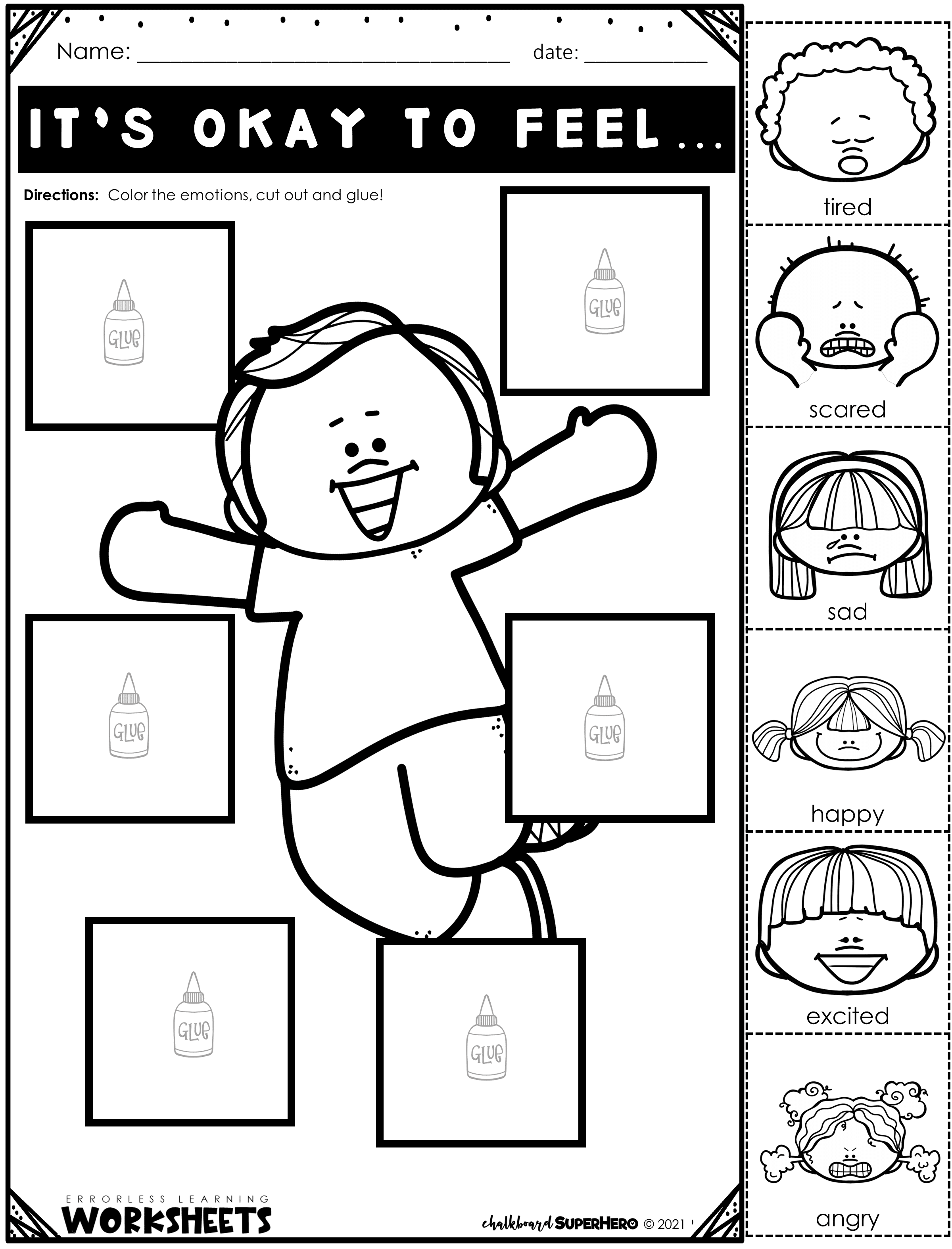 Errorless Worksheets: Life Skills - Chalkboard Superhero